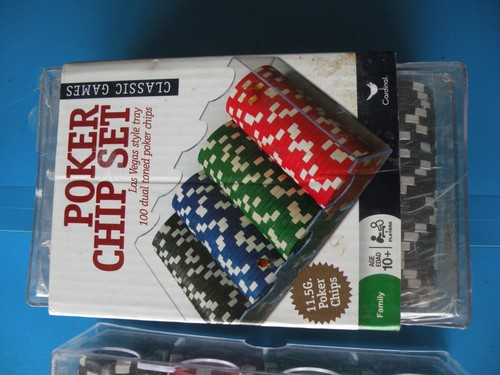 Poker Chip Set Cardinal 100 11.5g Heavy Weight Dual Toned Las Vegas ...