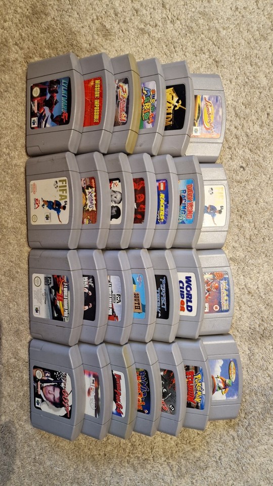 Large 27 Game Nintendo N64 bundle. Exp Pack, Zelda, Mario, Goldeneye ...