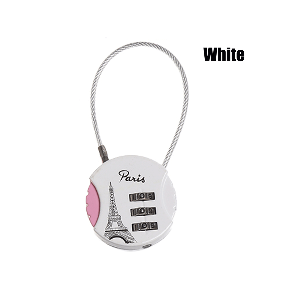 STRONG 3 DIGIT COMBINATION LOCK Bag Backpack Travel Cycle Security Wire ...