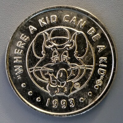 1993 Chuck E Cheese Large ® Type 3 Nickel Token ++ XF 311N Nickel ...