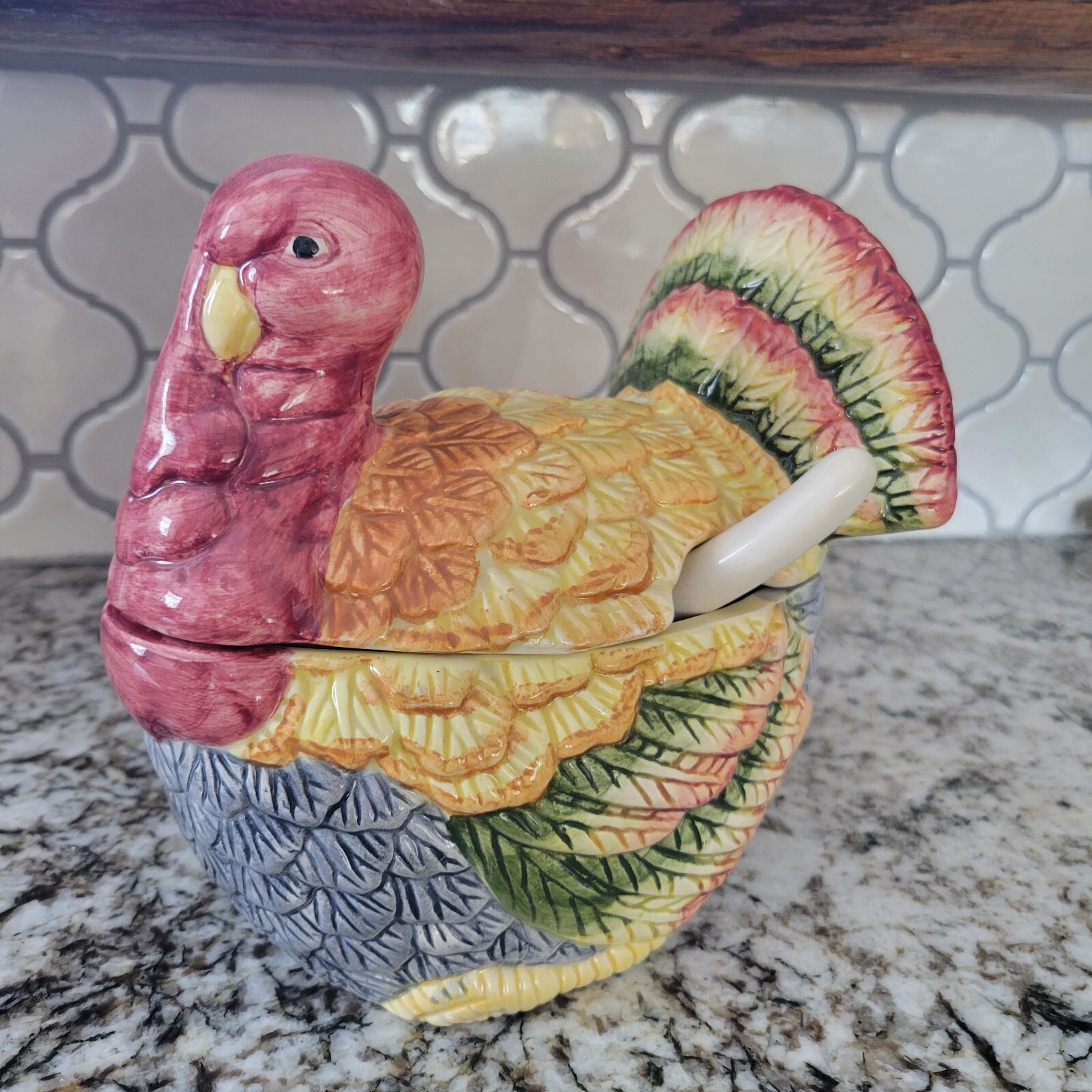 Vintage Ceramic Turkey Gravy Boat Tureen w/ Ladle | eBay