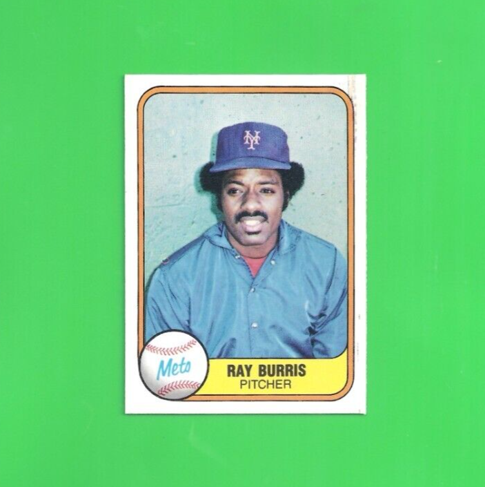MLB 1981 Fleer RAY BURRIS #328 New York Mets | eBay