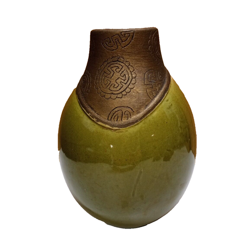 8-in Tall Pier 1 Vase Pottery Green / Brown | eBay