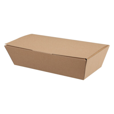 Kraft Medium Paperboard box Food Takeaway Hot Cafe Lunch Disposable ...