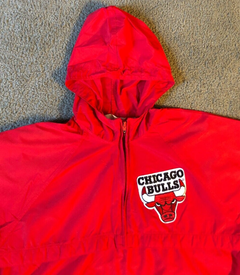 VTG Chalk Line Red Half Zip Chicago Bulls Anorak Windbreaker - Size M/L ...