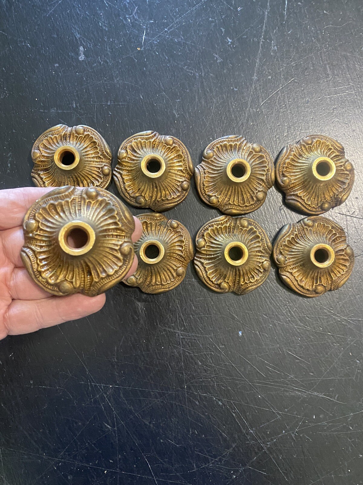 Brass or Bronze BOBECHES Lot of 8 LAMP PARTS 2 1/2" | eBay