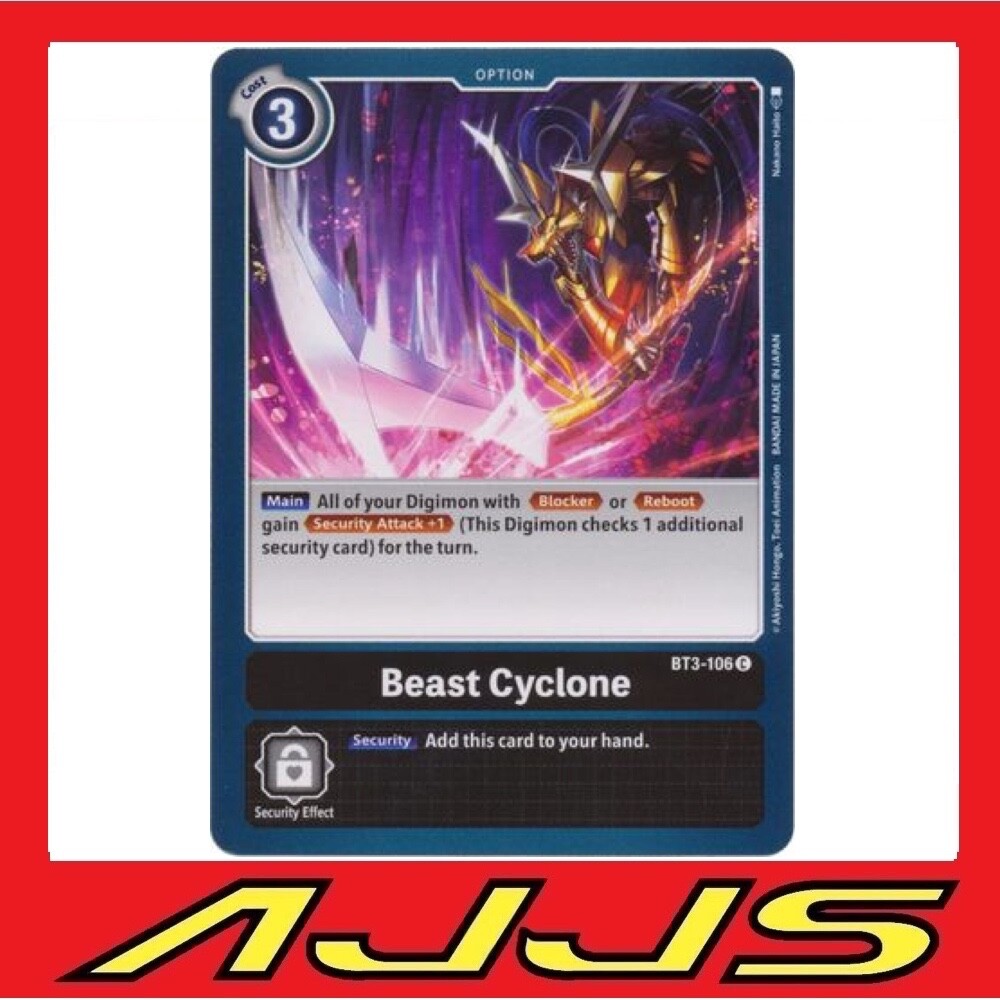Digimon - Ver 1.5 - Beast Cyclone - BT3-106 C - NM/M | eBay Australia