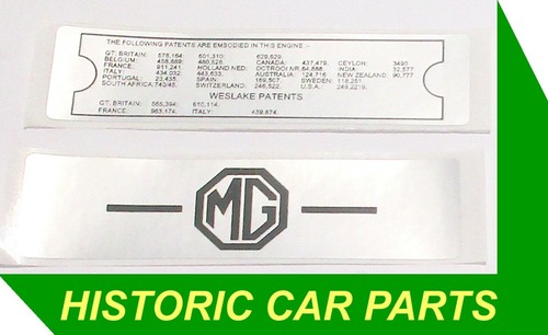 ROCKER COVER MG & PATENT DECAL for MGB Roadster & MGBGT 1962-80 | eBay