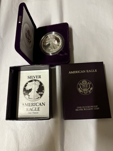 1990-S SILVER AMERICAN EAGLE PROOF US Mint Box One Ounce .999 FINE Box/COA | eBay