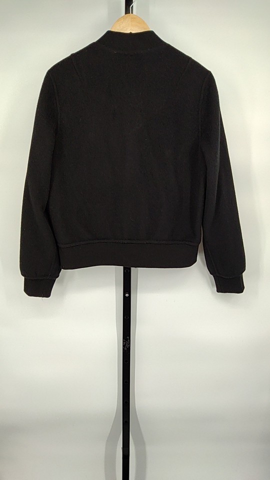 Quince Women Double-Faced Merino Wool Bomber Jacket Black S | eBay