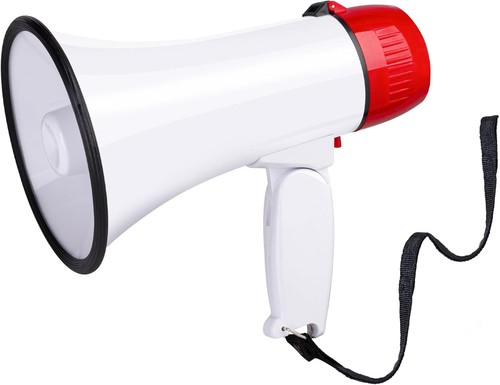 MyMealivos Portable Megaphone Bullhorn 20 Watt Power White&Red | eBay