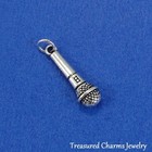 Silver MICROPHONE Singer Speaker Entertainment CHARM PENDANT *NEW* | eBay