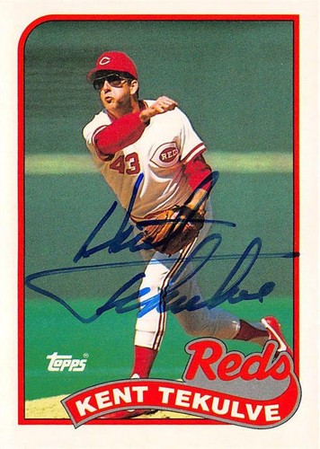 Kent Tekulve autographed baseball card (Cincinnati Reds) 1989 Topps ...