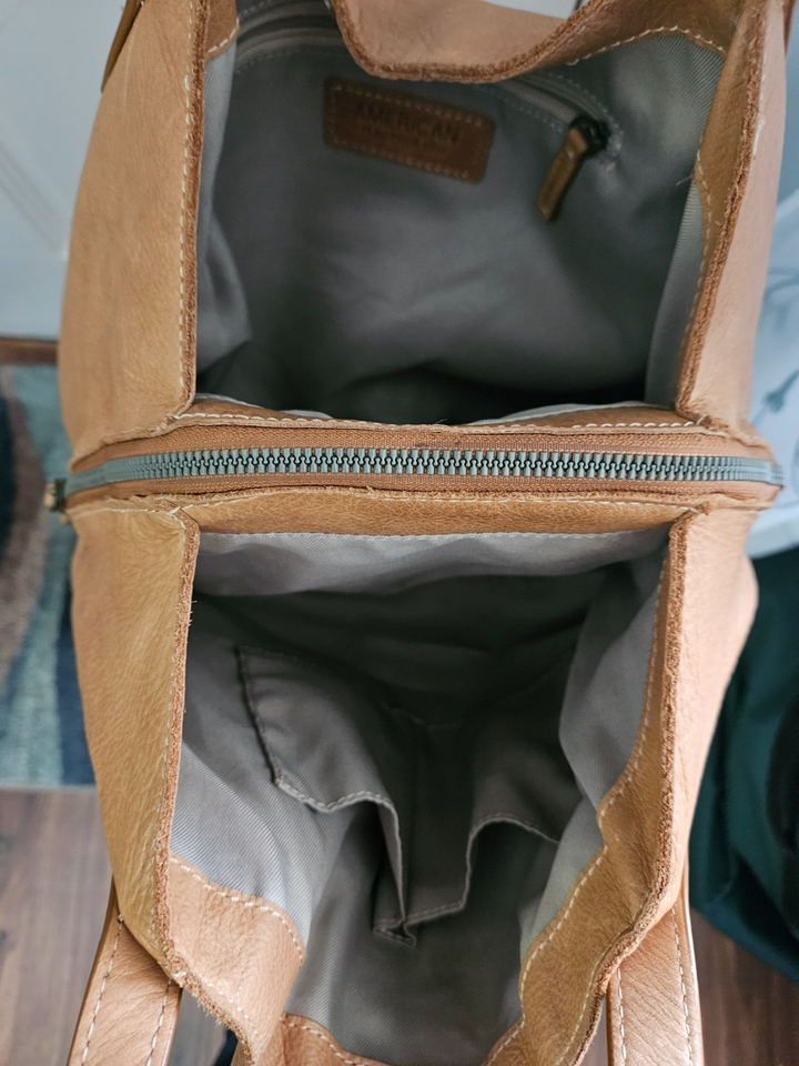 American Leather Co Liberty Shopper Hobo Triple Entry Bag Purse | eBay