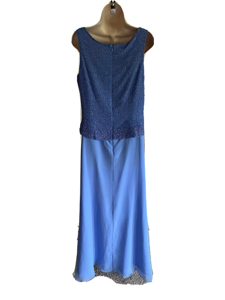 NEW CHADWICK’S beaded Dress Periwinkle Blue Party Wedding mother Of ...