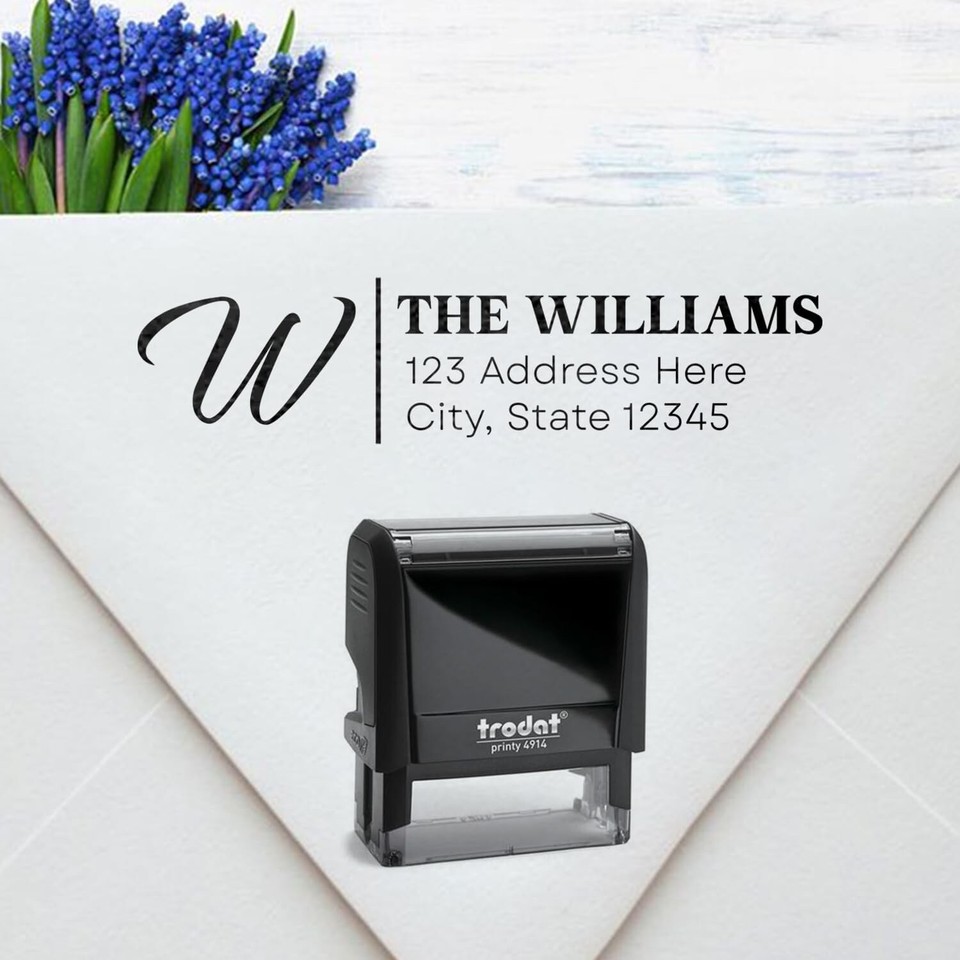 Custom Initial and Name Address Stamp: Personalized Self-Inking Stamp ...