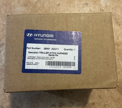 Genuine Hyundai Tow Hitch Harness S P 2B061-ADU11 | eBay