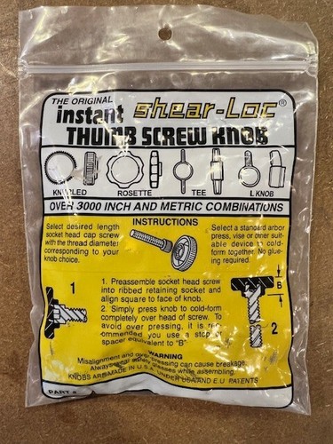 (20) SHEAR-LOC INSTANT THUMB SCREW KNOBS 19mm , M6x16MM Stainless, 18-8 ...