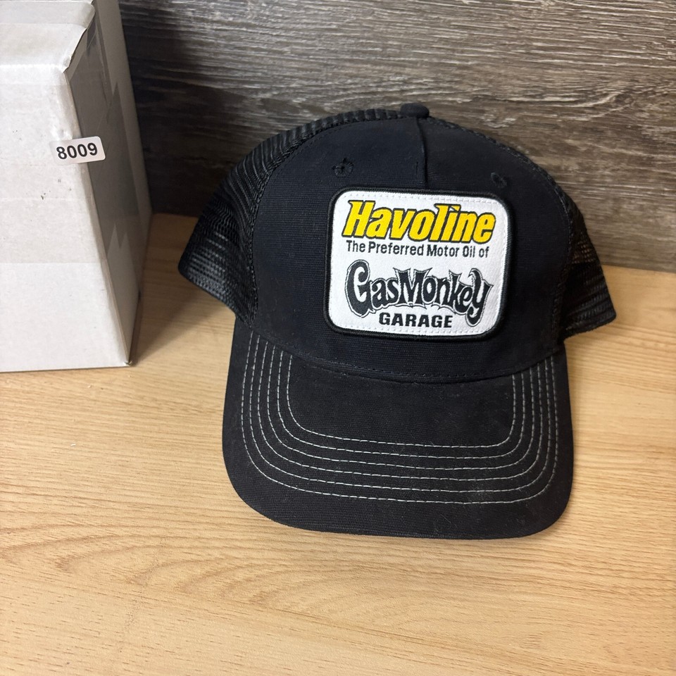 Gas Monkey Garage Hat Cap Snap Back Black Trucker Havoline Racing ...