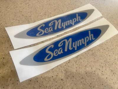 Sea Nymph Vintage Boat Decal Die-Cut Vinyl 12" 2-PAK FREE SHIP + FREE ...