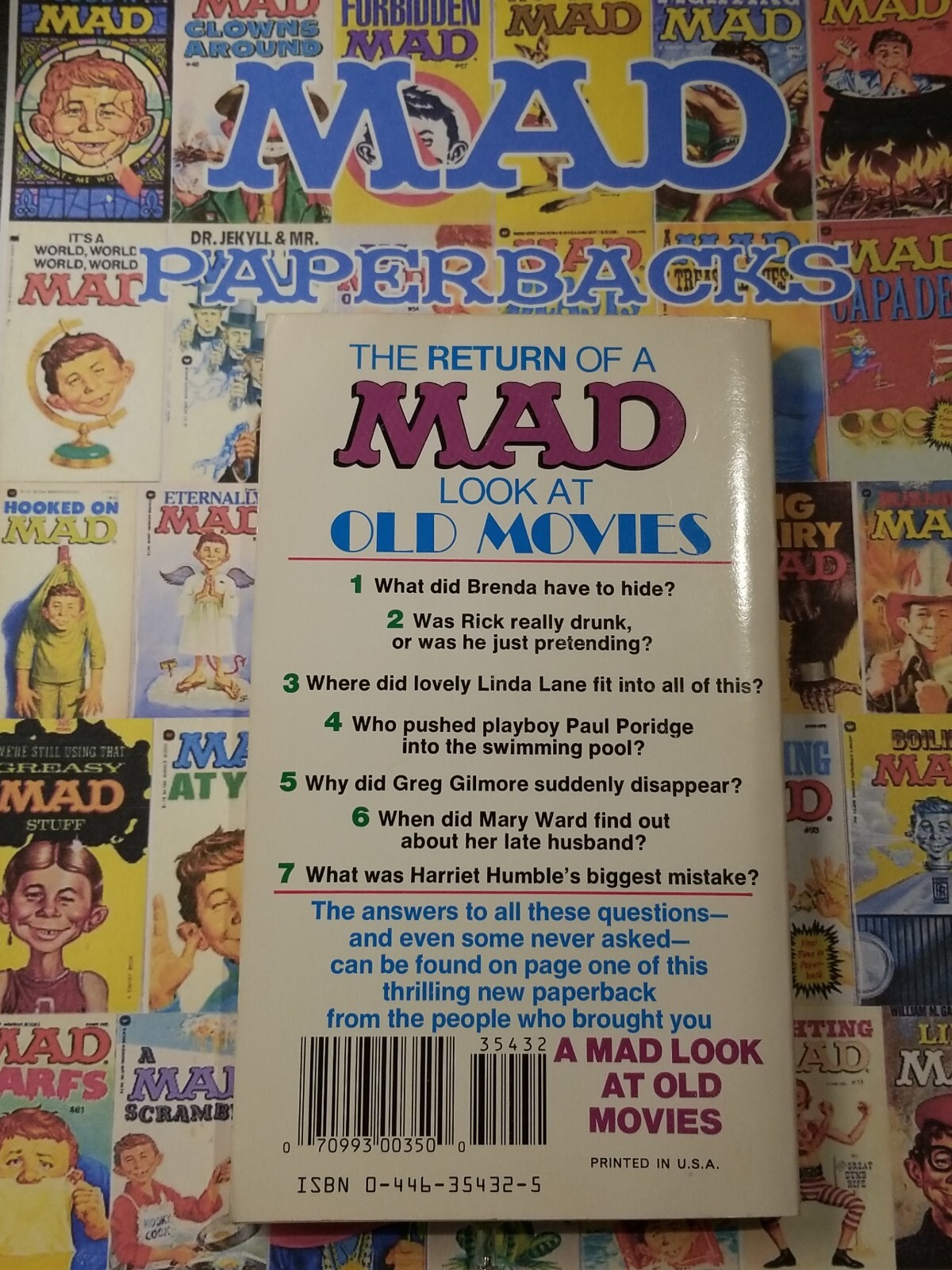 MAD Magazine Paperback Book: RETURN MAD LOOK AT OLD MOVIES 1977 Warner ...