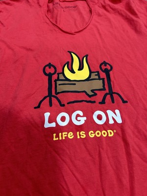 Life is Good Large Long Sleeve T Shirt|~Log Is On~Red Hoodie | eBay