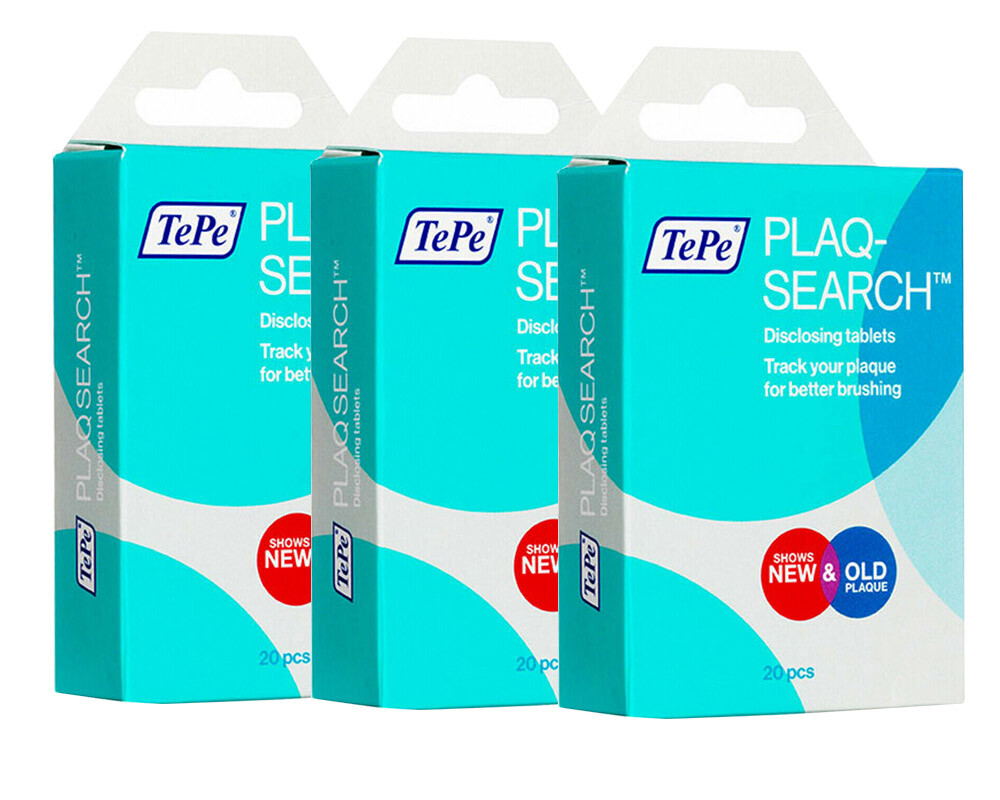 TePe PlaqSearch Advanced Disclosing Tablets 20's- Multi pack Available ...