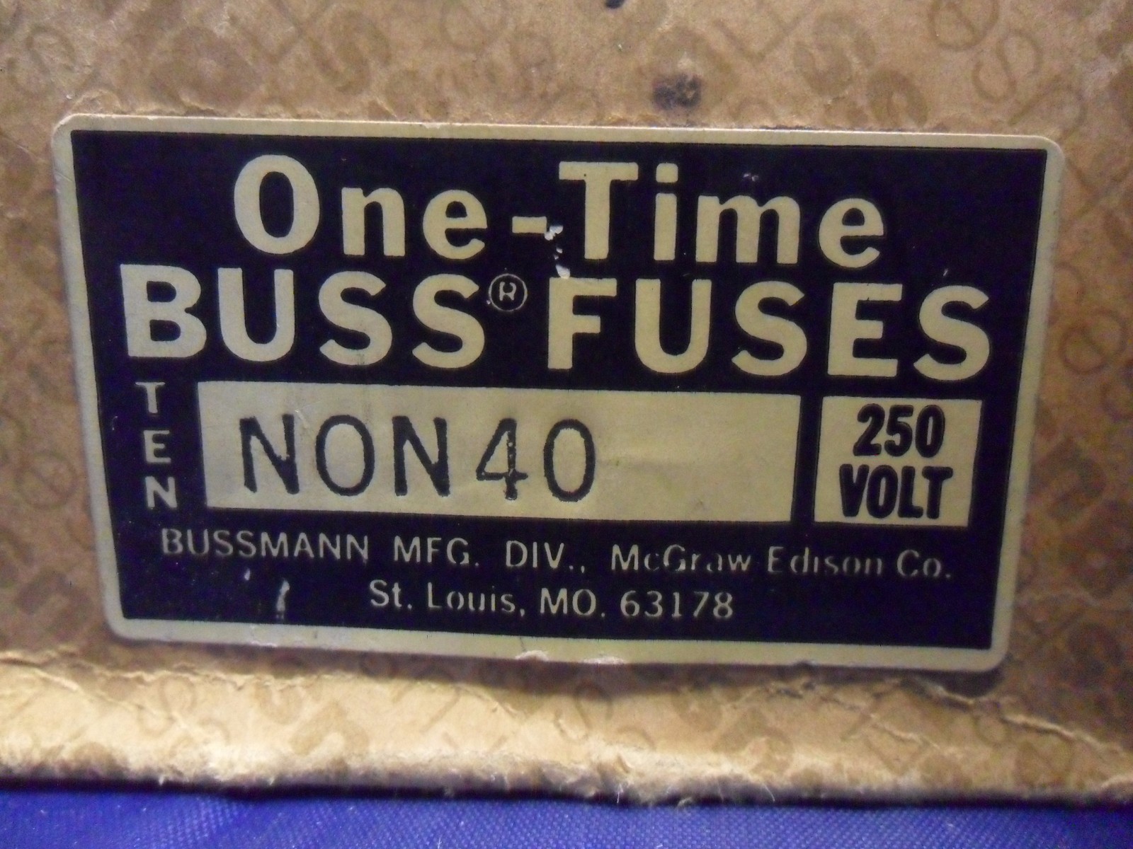 New Lot Bussmann NON 40 Amp One-Time Fuses 250V NIB | eBay