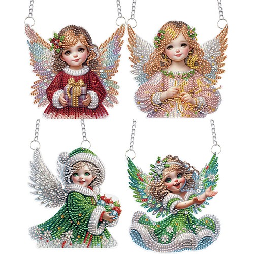 2pcs Christmas Angel Diamond Art Hanging Pendant Cute for Home Wall ...