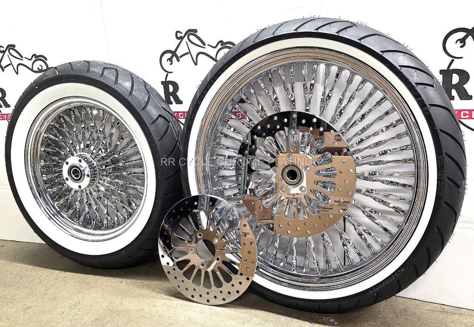 DNA Cali 52 Twisted Spoke 21 & 18 Wheels Rotor Harley Touring 00-07 ...