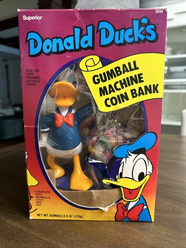 Vintage 1970s Donald Duck Wonderful World Of Disney Gum Gumball Machine ...