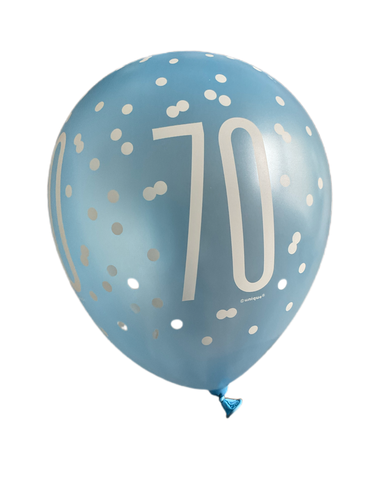 Blue silver white themed age 70 balloons 70th birthday party balloons ...