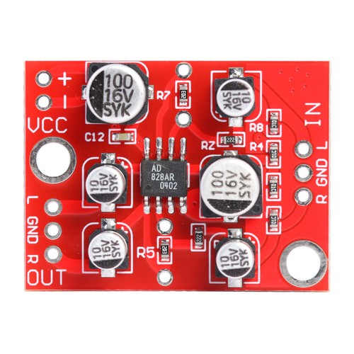 DC 5-15V AD828 Chip Stereo Preamp Power Amplifier Board Preamplifier ...