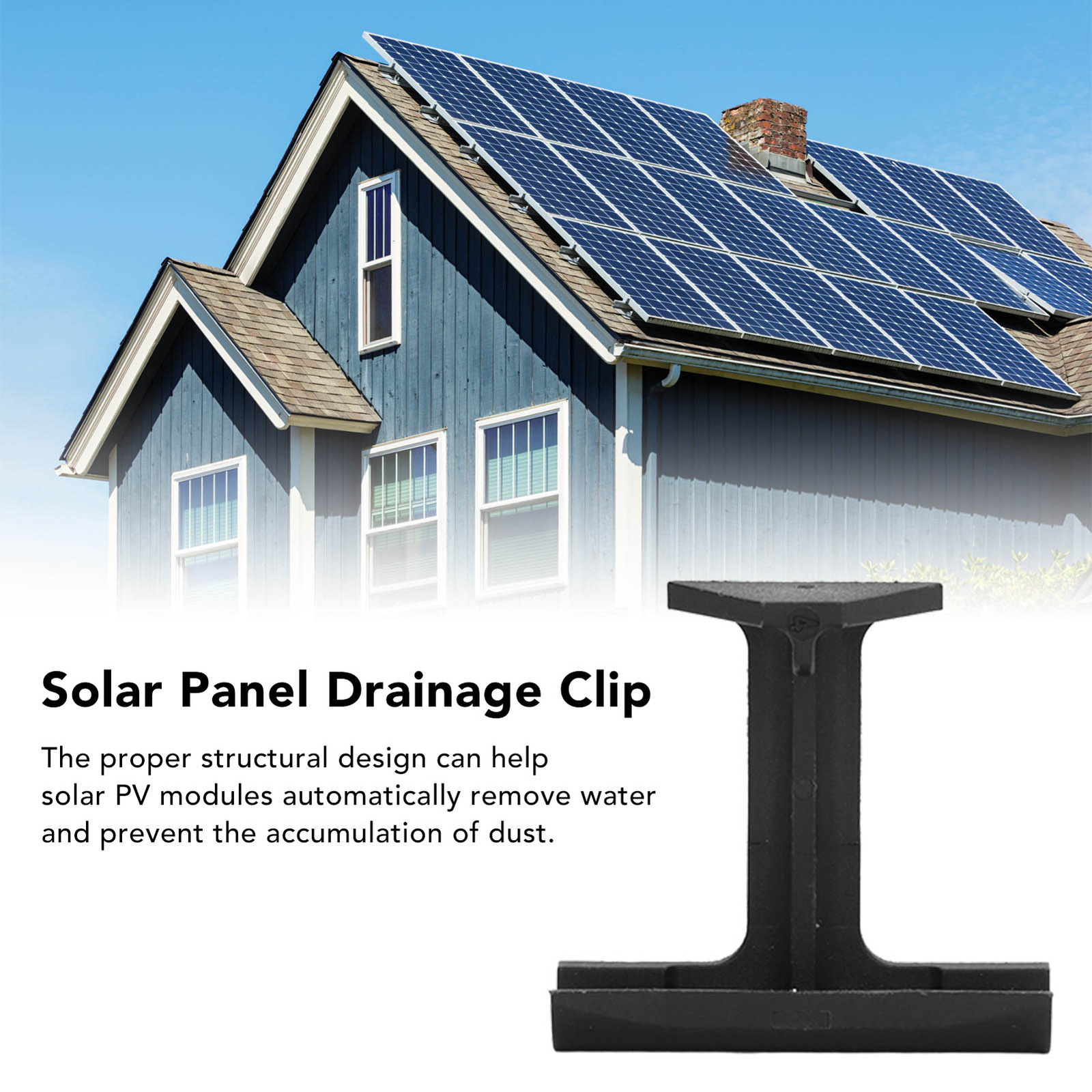 10Pcs PV Panel Water Guide Clamp Pa66 Heat Resistant Solar Panel Clip ...