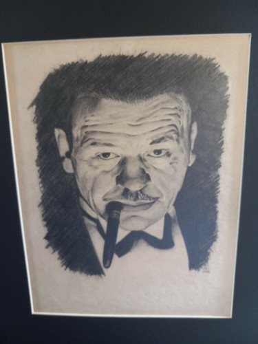 Wallace Berry Actor Drawing signed AB 1932 photo realism cigar Old ...