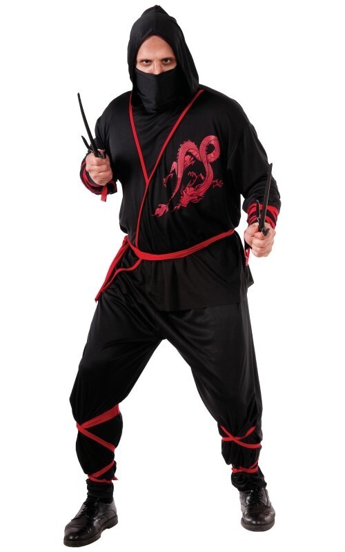 Ninja Costume Full Cut 1X Blank Ninja Halloween Costume Adult Plus Size ...