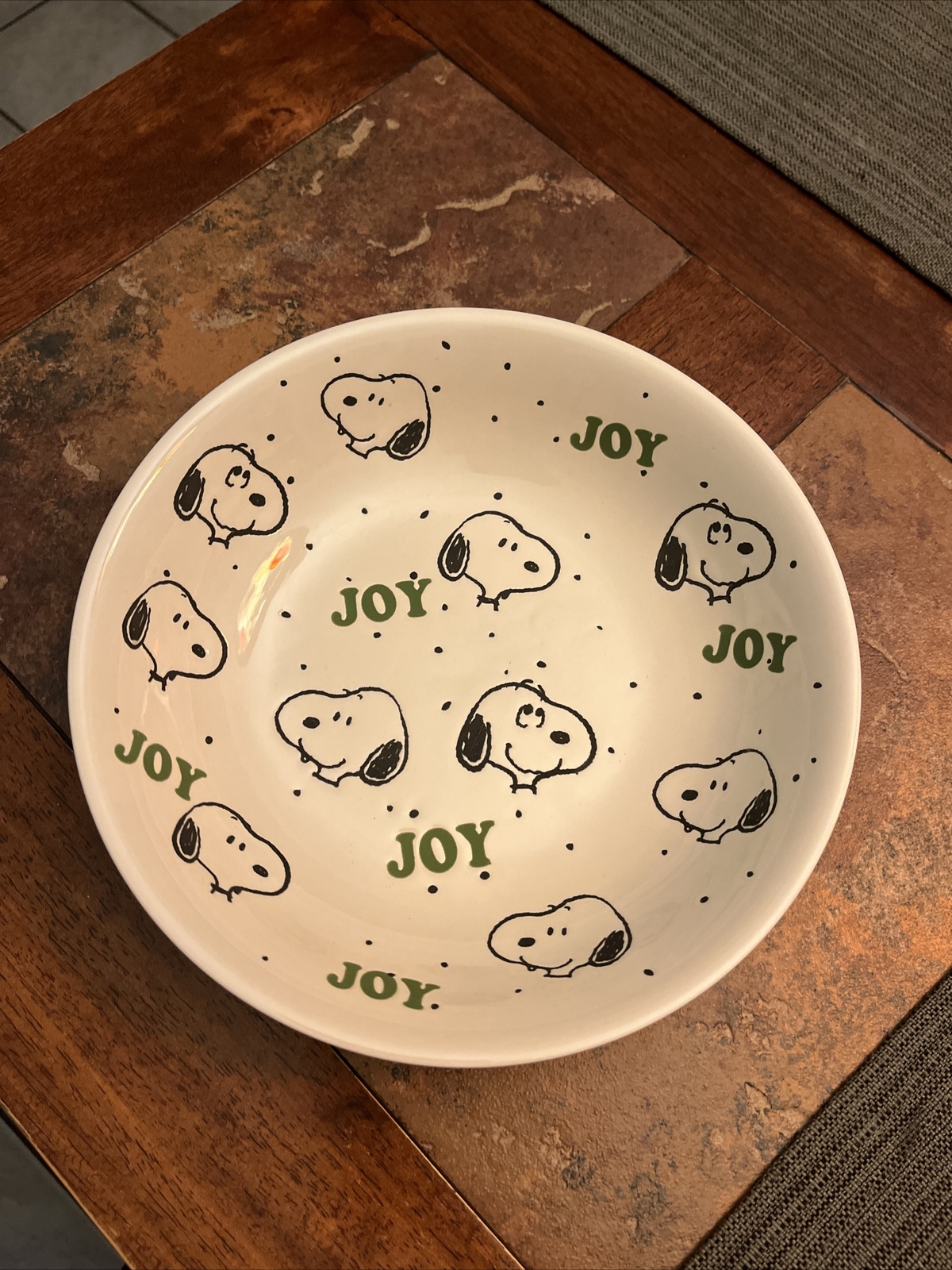 New Peanuts Snoopy JOY Christmas serving bowl Microwave Dishwasher Safe ...