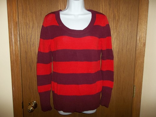 NEW WOMEN'S ROUTE 66 RED PURPLE STRIPED SWEATER SIZE S MSP $29.99 | eBay