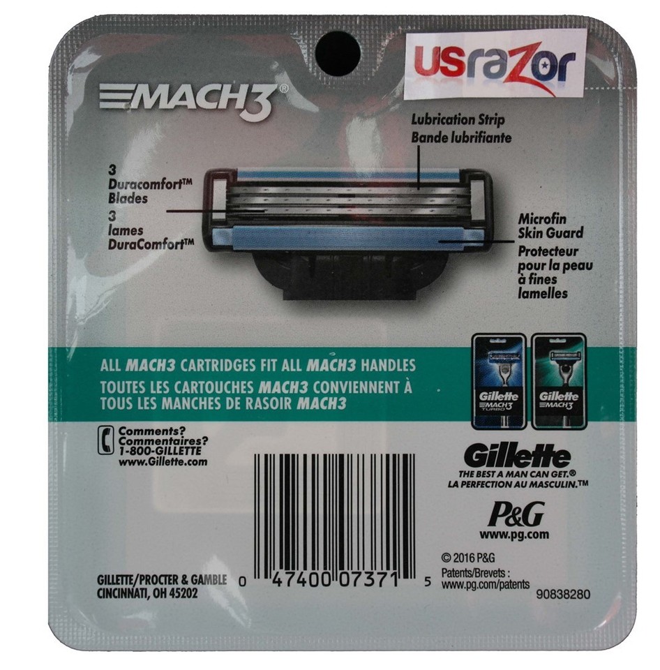 Gillette Mach 3 Razor blades Men Refills Cartridges fits M3 Power 5 10 ...