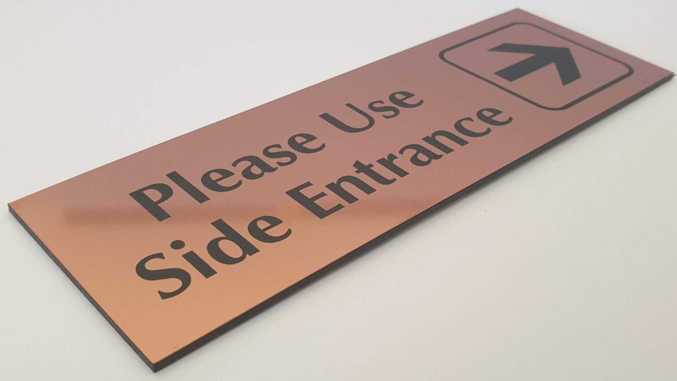 Please Use Side Entrance with Arrow Pointing Right Sign Plaque Outdoor ...
