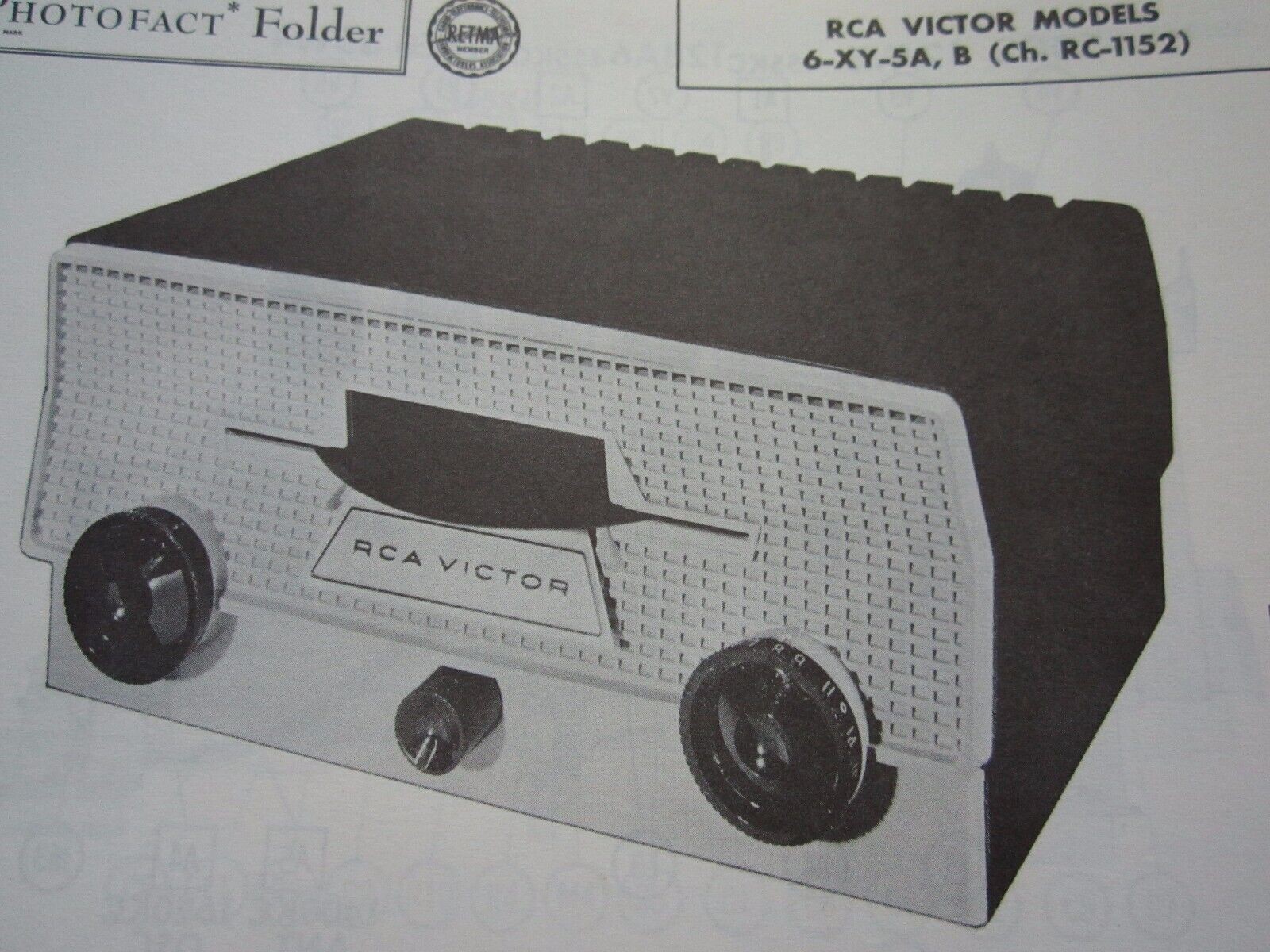 RCA MODELS 6-XY-5A & 6-XY-5B (Ch. RS-1152 ) RADIO PHOTOFACT | eBay