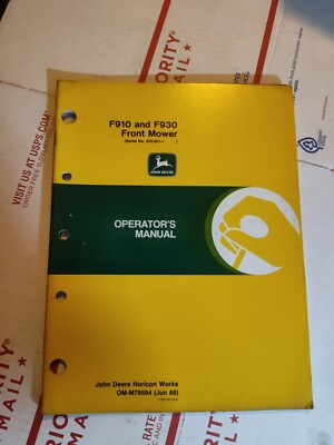 John Deere F910 & F930 Front Mower Operator's Manual OM-M79594 Jun 88 ...