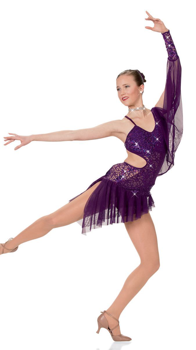 Gorgeous Gray Dance Dress W Drapes Lyrical Contemporary Ballroom Art ...