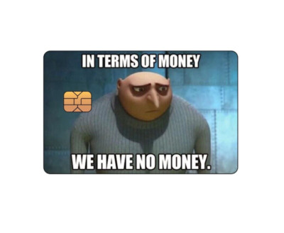 We have No Money Gru Credit / Debit Card Skin Cover Decal Sticker ...