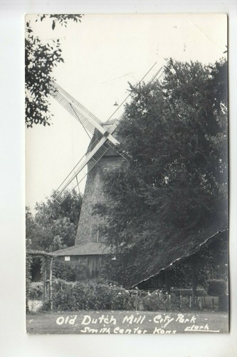 Real Photo Postcard Old Dutch Mill Smith Center KS | eBay
