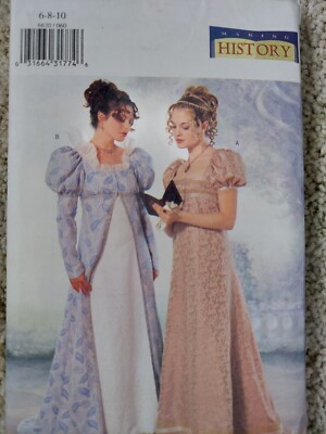 Butterick 6630 Empire Regency Bridgerton Napoleonic Gown and Coat 6 8 ...