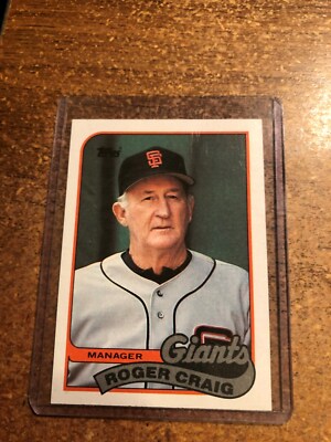 1989 Topps Baseball # 744 Roger Craig Giants Manager/Checklist Unused ...