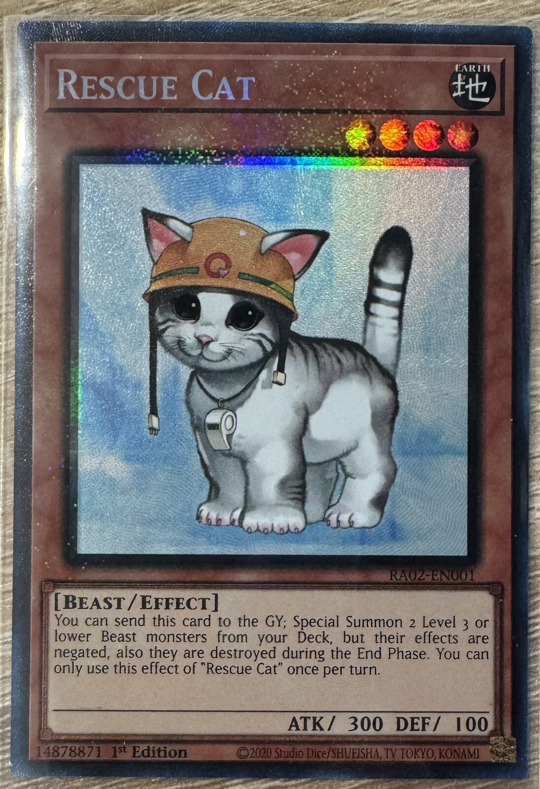 Yugioh! Rescue Cat RA02-EN001 1st Ed. Prismatic Collector's Rare (NM ...