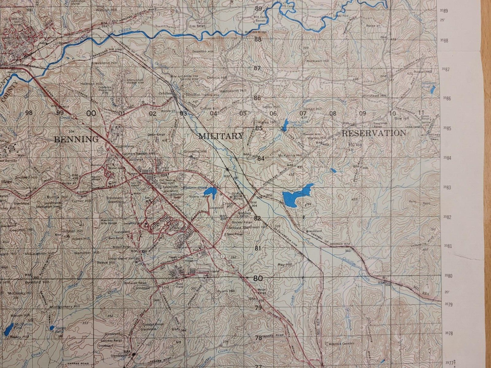 1959 Map of Columbus, Georgia by Army Map Service - Fort Benning | eBay