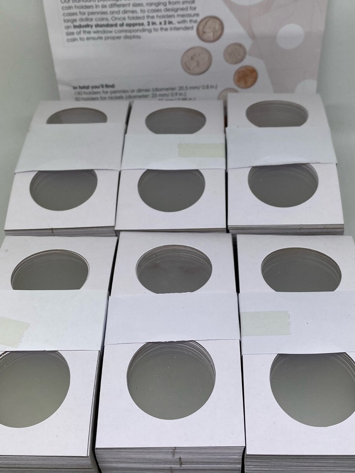 600 Premium H&S 2x2 in Cardboard Coin Flip Mylar Half Dollar 31.5mm ...